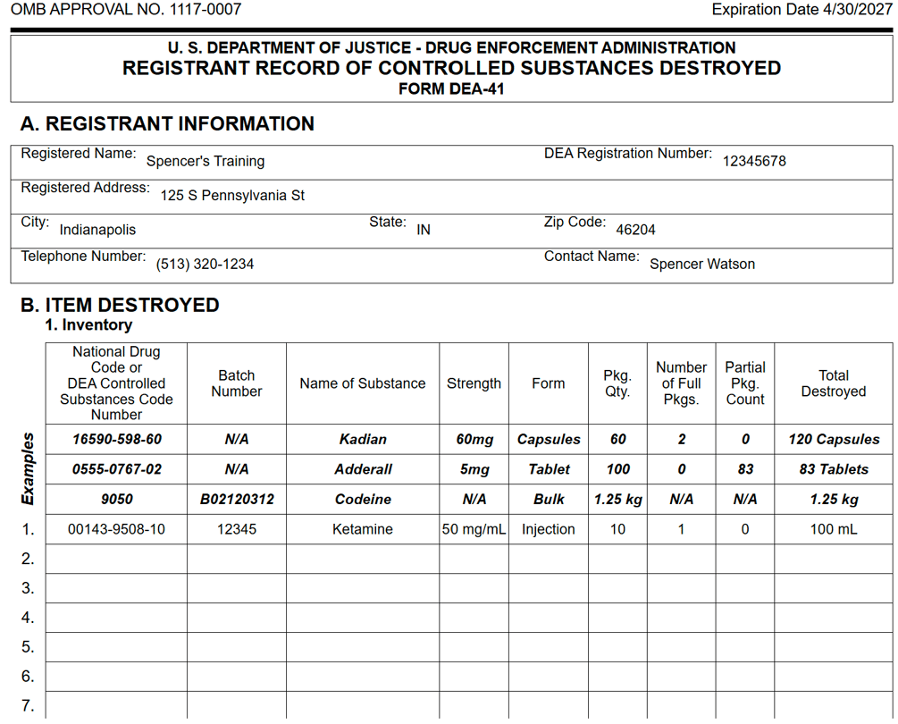 How to Complete a DEA Form 41 (Registrant of Controlled Substances ...