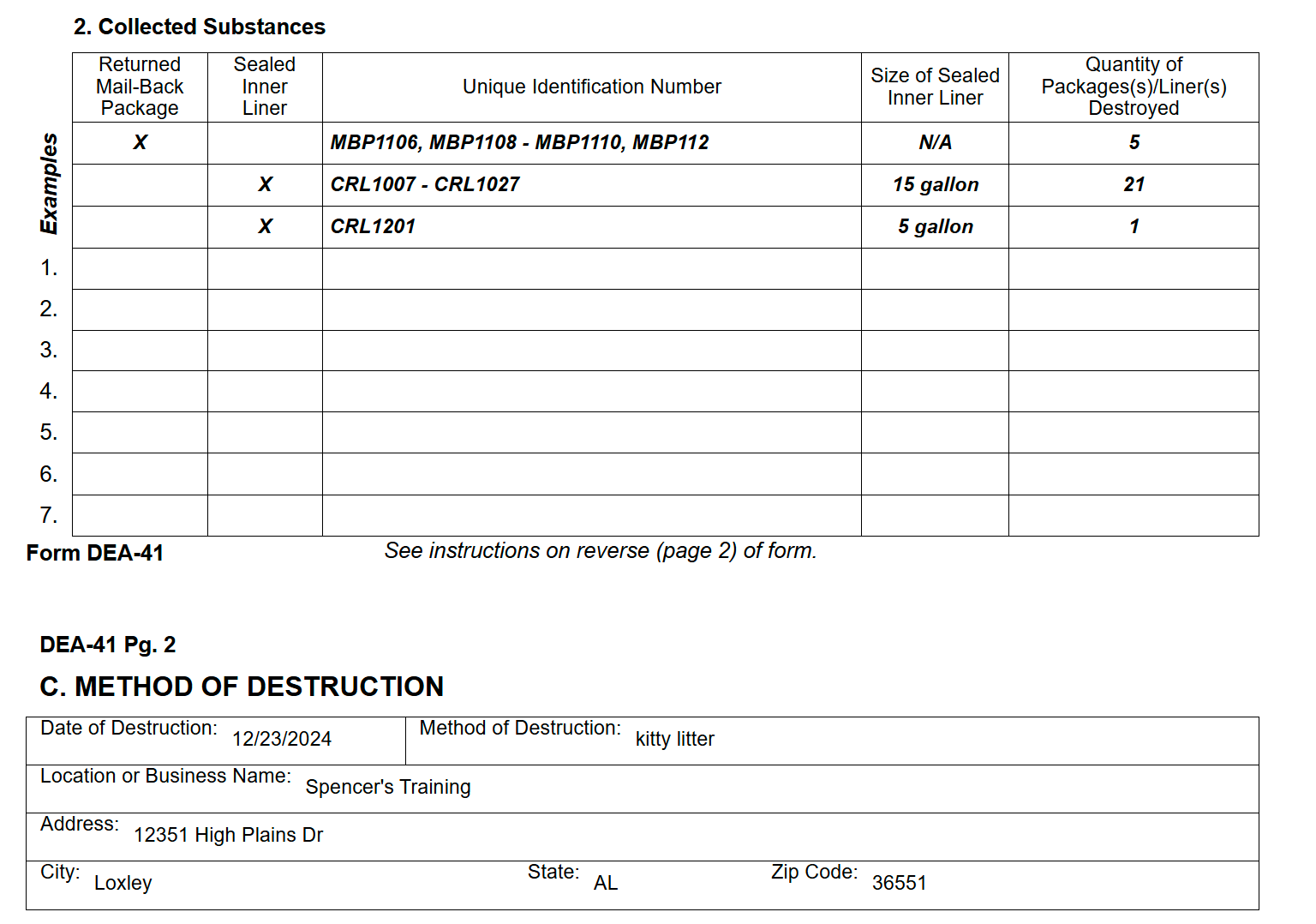 How to Complete a DEA Form 41 (Registrant of Controlled Substances ...